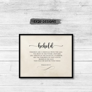 Psalm 127:3-5 Children Are a Heritage From the Lord Art Print DIGITAL ...