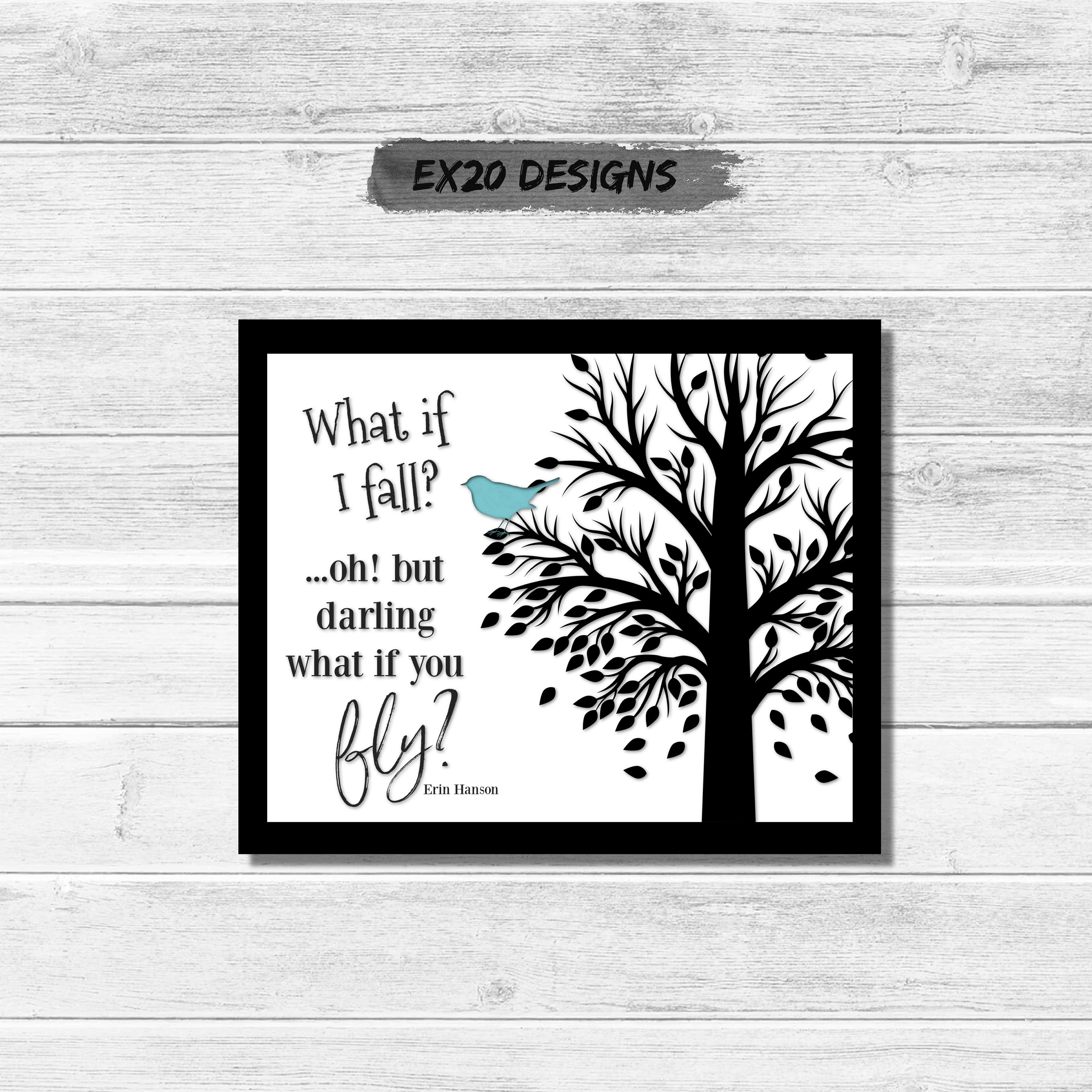What if I fall Book Quote Erin Hanson White Background | Etsy
