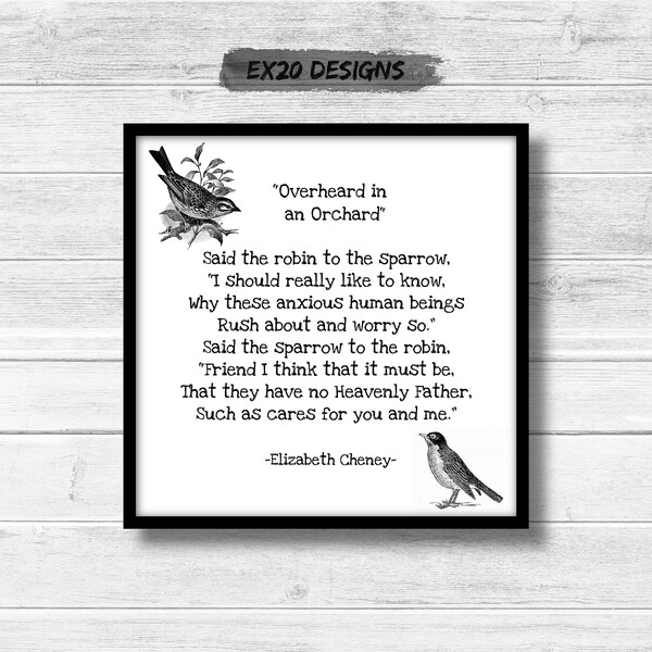Said The Robin To The Sparrow Poem Etsy