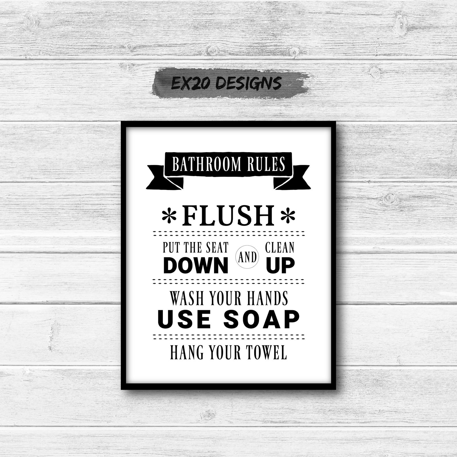 Bathroom Rules Art Prin DIGITAL DOWNLOAD Rules for Using the Bathroom ...