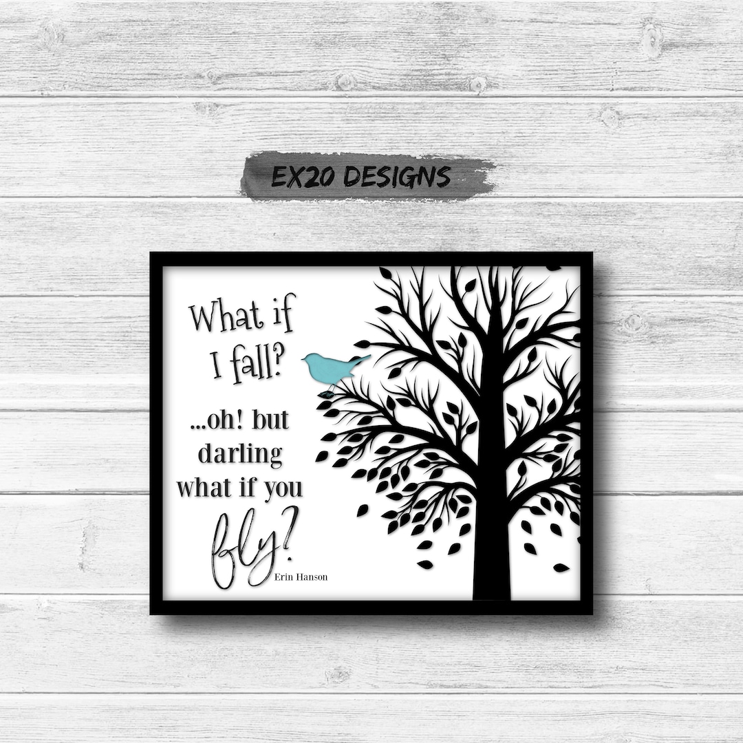 What If I Fall? Book Quote by Erin Hanson Art Print DIGITAL DOWNLOAD ...