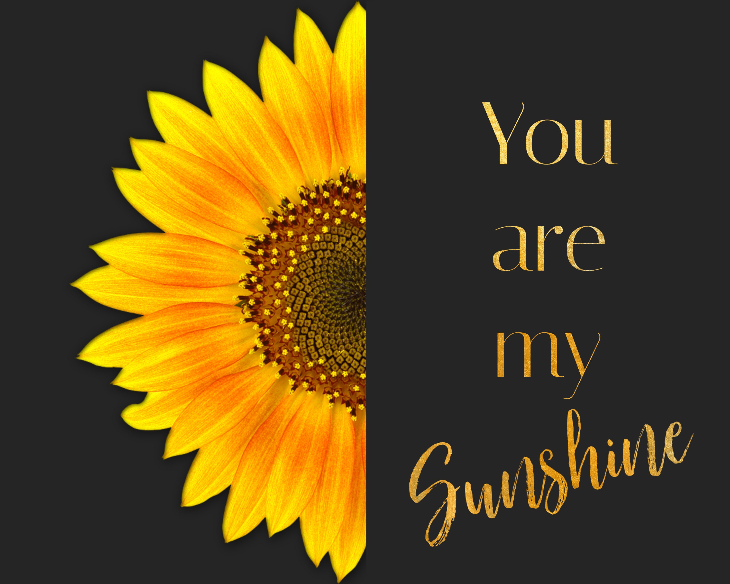You Are My Sunshine Sunflower Art Print DIGITAL DOWNLOAD Gift for Her ...