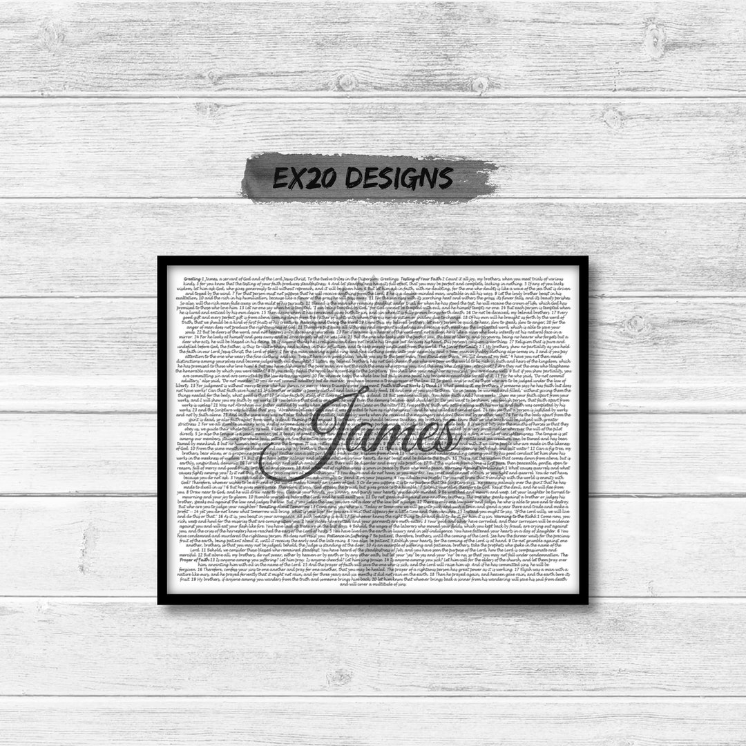 The Book of James ESV Typography Art Print DIGITAL DOWNLOAD Printable ...
