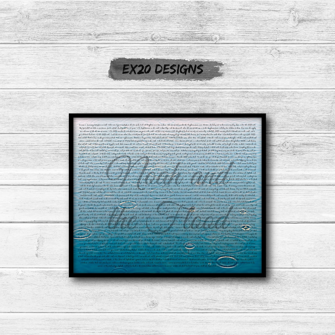 The Story of Noah, the Flood, and God's Promise, Typography Art Print ...
