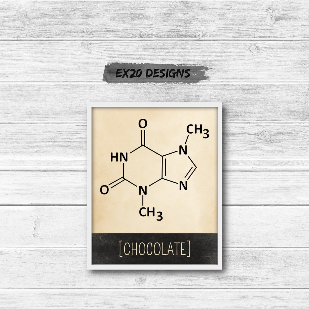 Chocolate Molecule Art Print DIGITAL DOWNLOAD Chocolate Bar, Chocolate ...