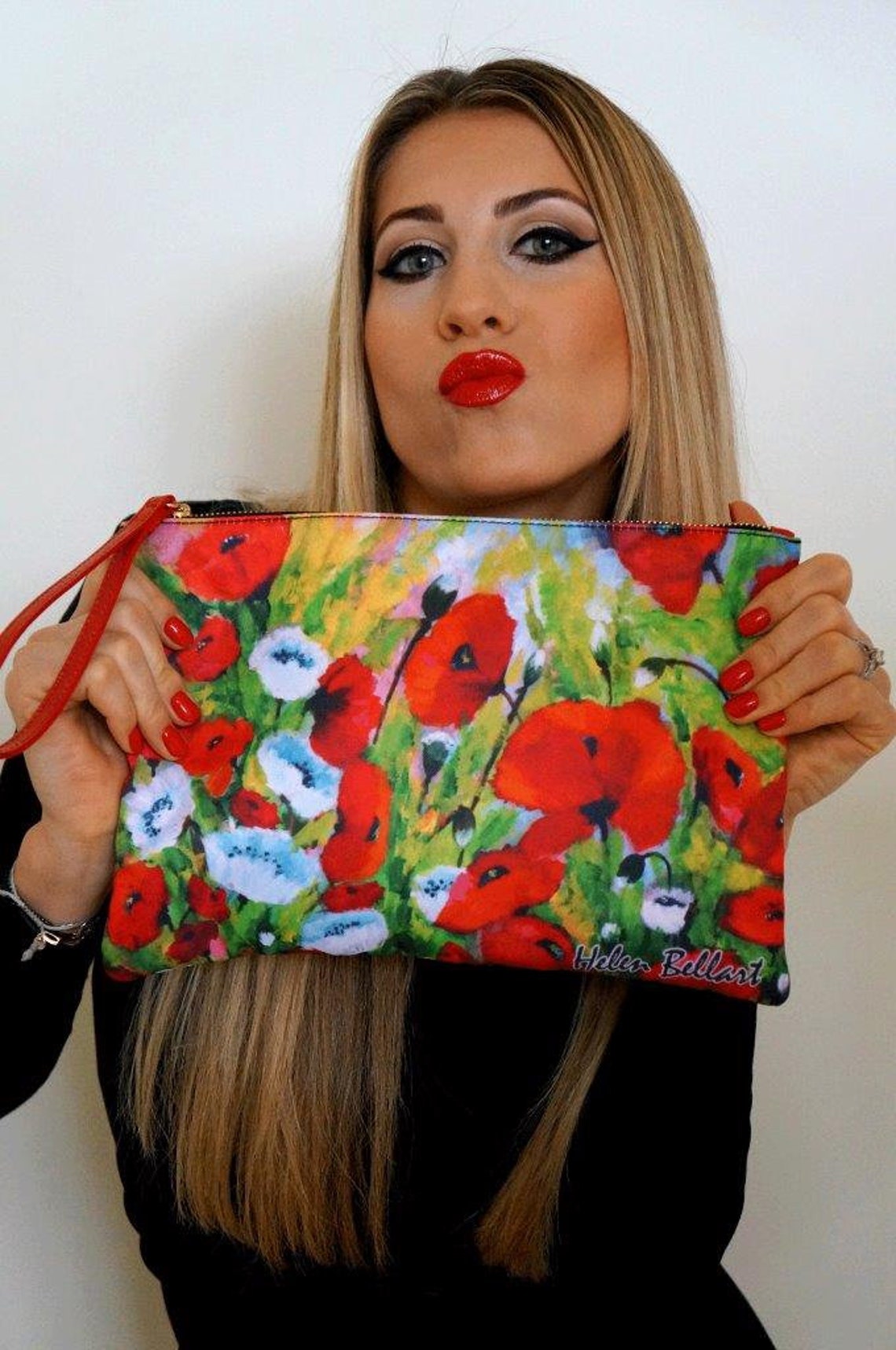 Poppies Clutch Bag the Print of the Bags is Inspired by Our - Etsy