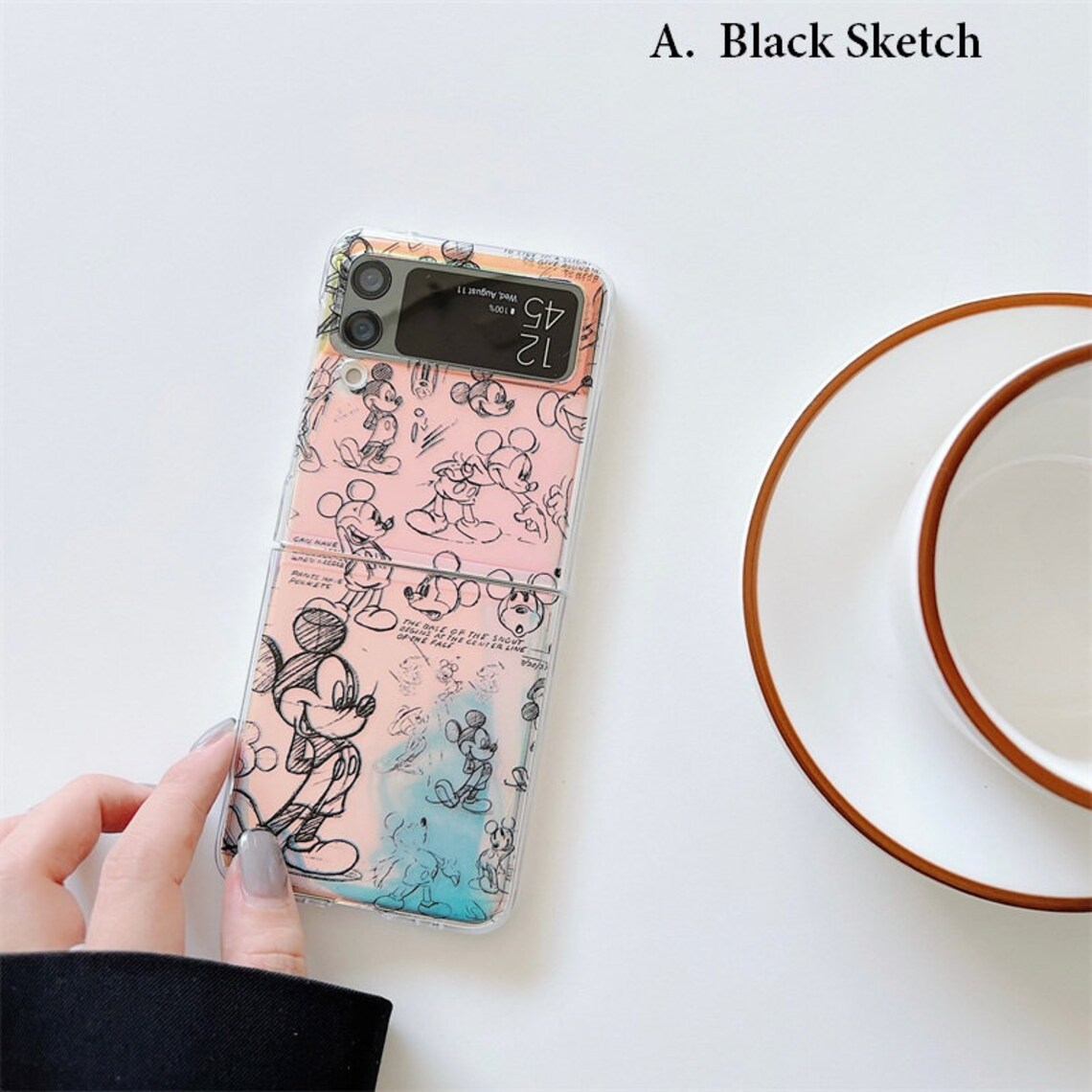 Cartoon Mouse Black White Phone Case for Samsung Galaxy Z Flip | Etsy