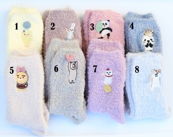 Cartoon Fuzzy Socks - Etsy