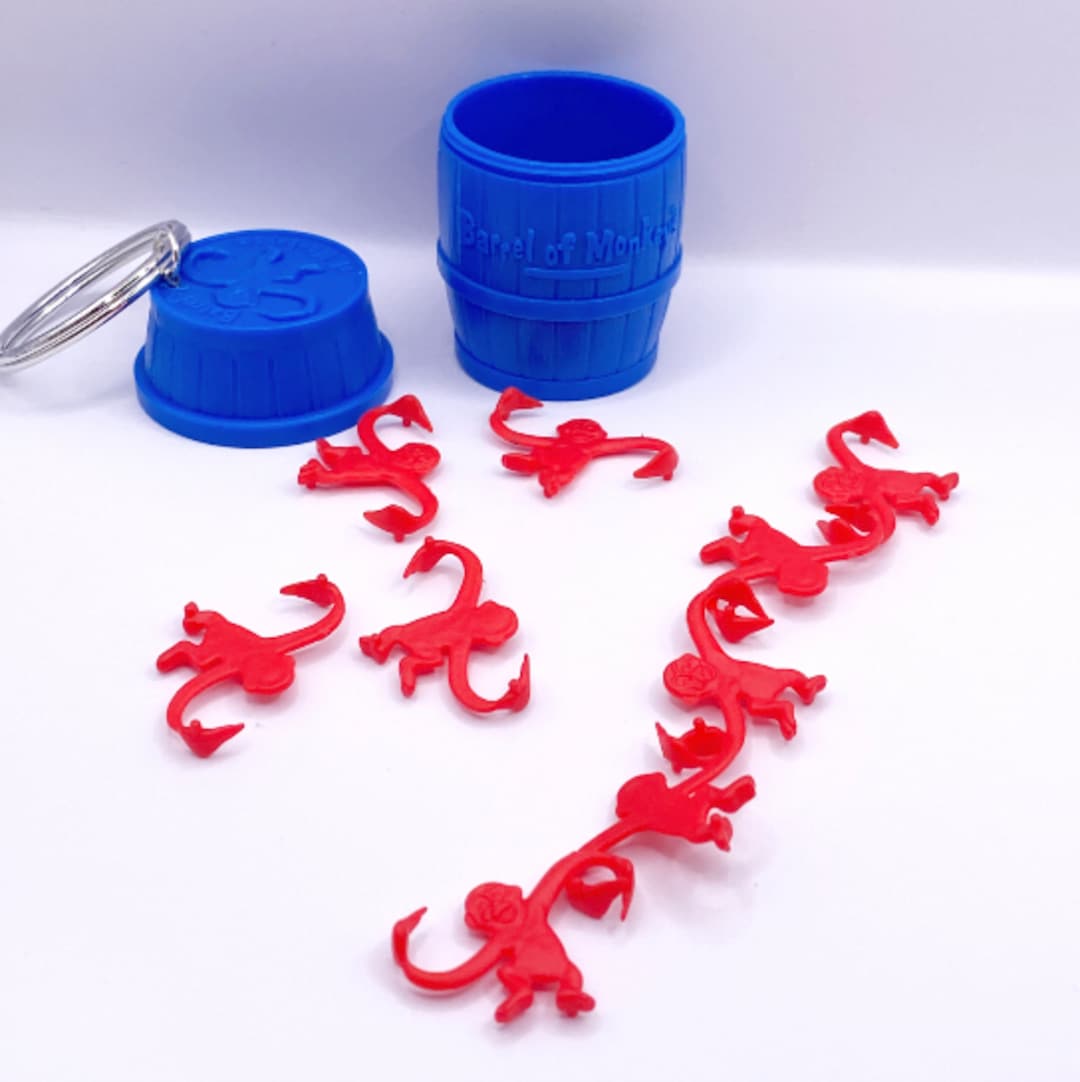 Barrel of Monkeys Keychain - Etsy