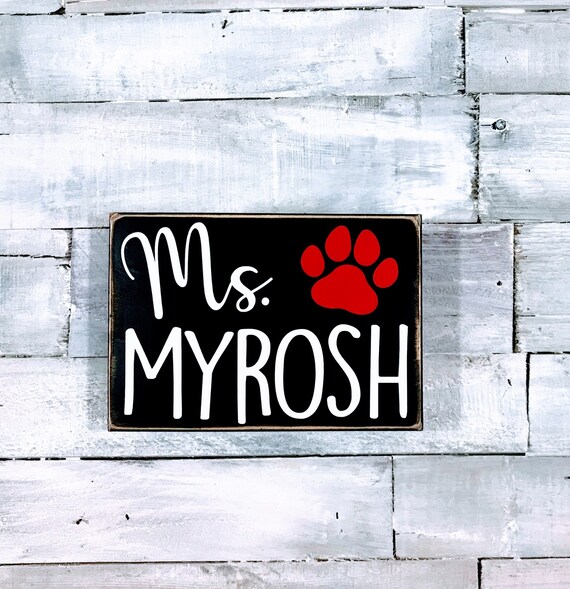 Rustic wood sign Circle sign_ Teacher Name_Farmhouse custom teacher ...