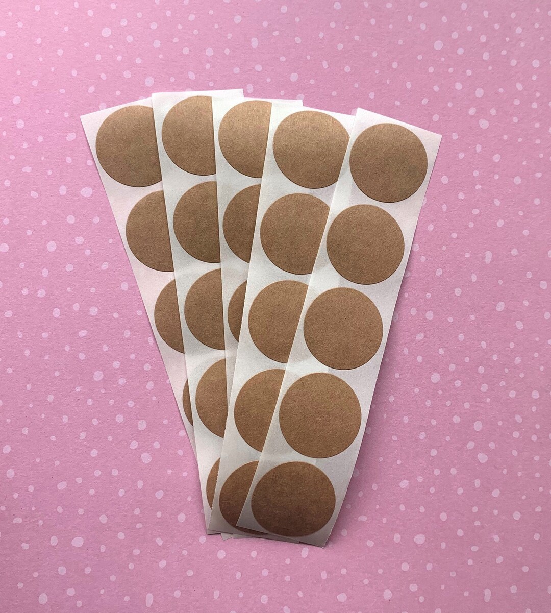 Small Blank Stickers, Sticky Labels, Round Kraft darker Shade, 20 ...