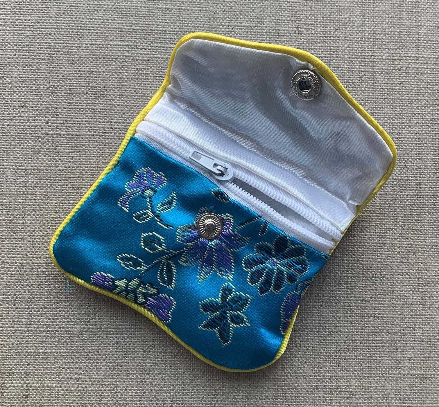 Blue Chinese Coin Purse Cute Zip Gift Pouch Silk Style Gift - Etsy UK