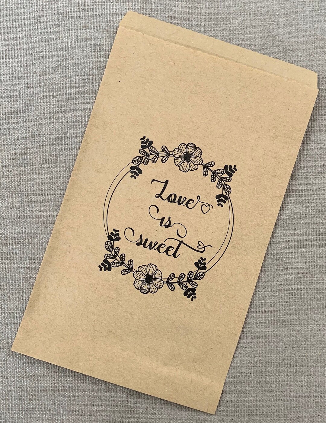 Love is Sweet Paper Bags, Wedding Favour Bag, Kraft Sweet Bag, Quality ...