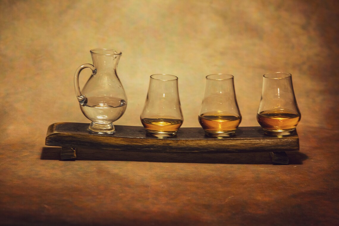 Whisky Flight Tray Made From Oak Whisky Barrel Stave, Whiksy Present ...