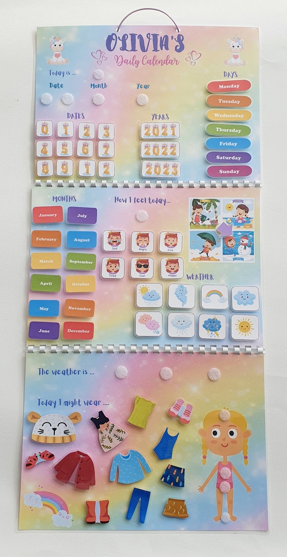 Personalised Children Calendar Personalised Daily Kids | Etsy