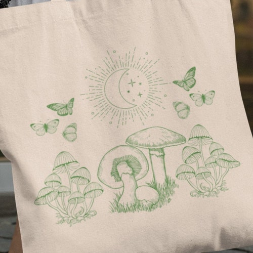 Cottage Core Mushroom Tote Bag Cute Tote Bags Aesthetic - Etsy