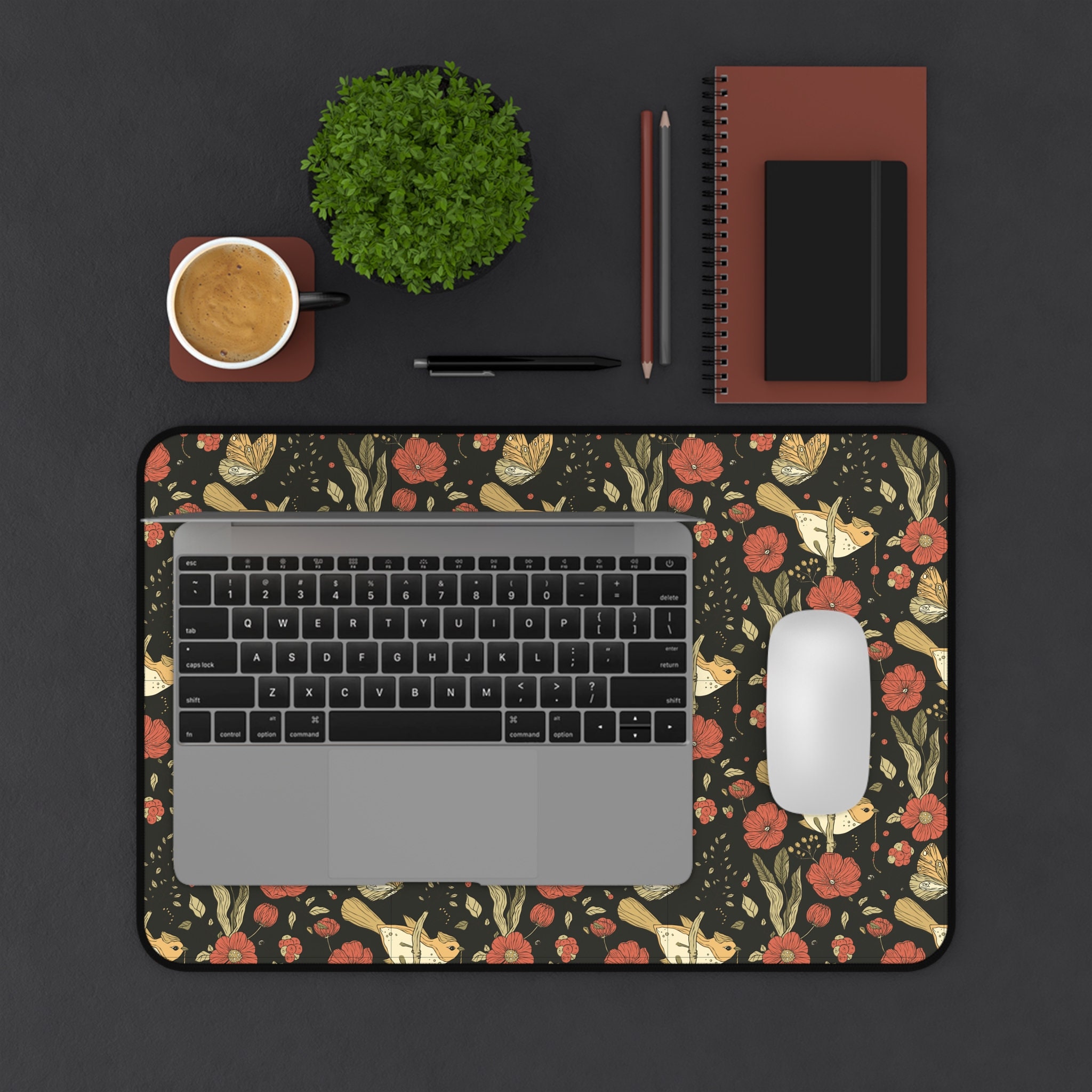Cottagecore Desk Mat Gift for Her Lofi Bird Desk Mat Keyboard Mat Home ...