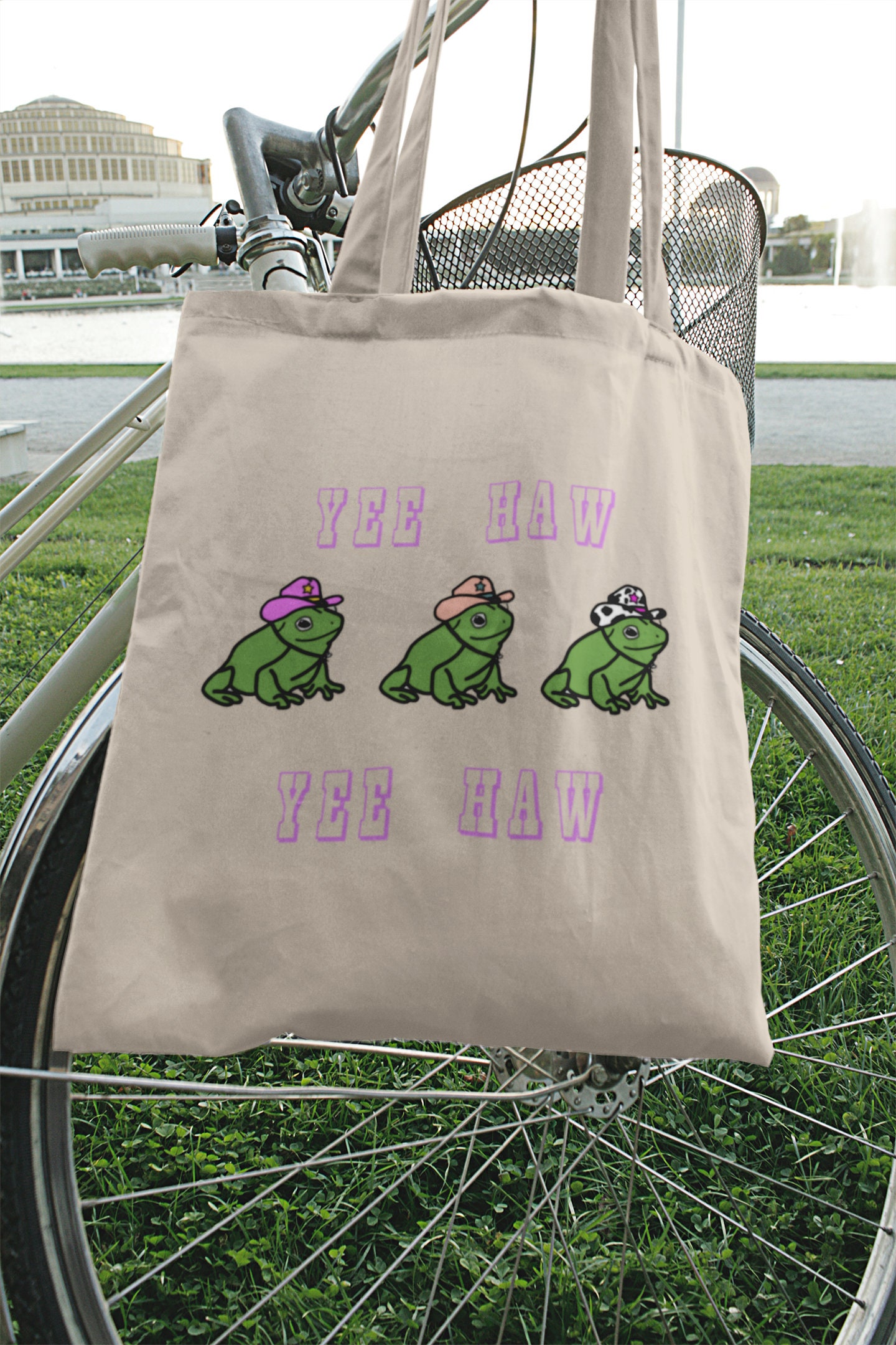 Frog Tote Bag Yee Haw Bag Cute Tote Bag Frog Tote Trendy Tote Bag ...