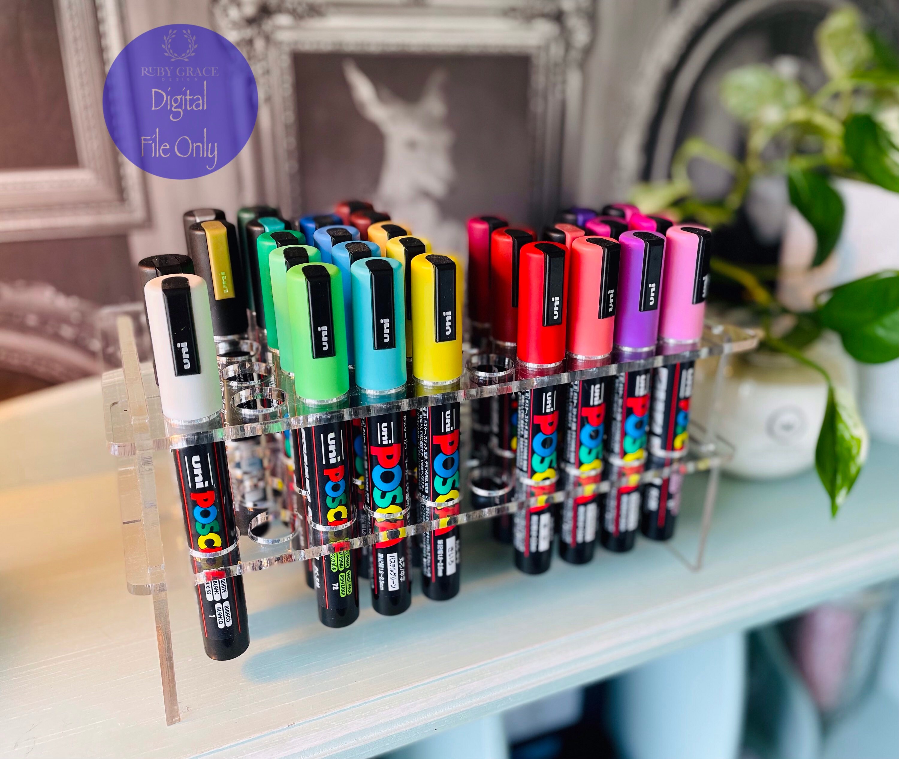 Posca Marker Pen Holder Stand 50 Marker Pens Digital File - Etsy