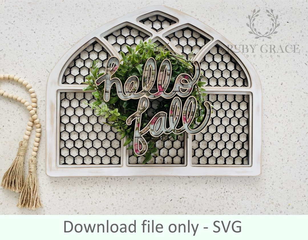 Farmhouse Hand Drawn Chicken Wire Layered Rustic Window - SVG Designed ...