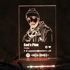 Personalized DRAKE 3D LED Night Lamp 16 Color Night lights | Etsy