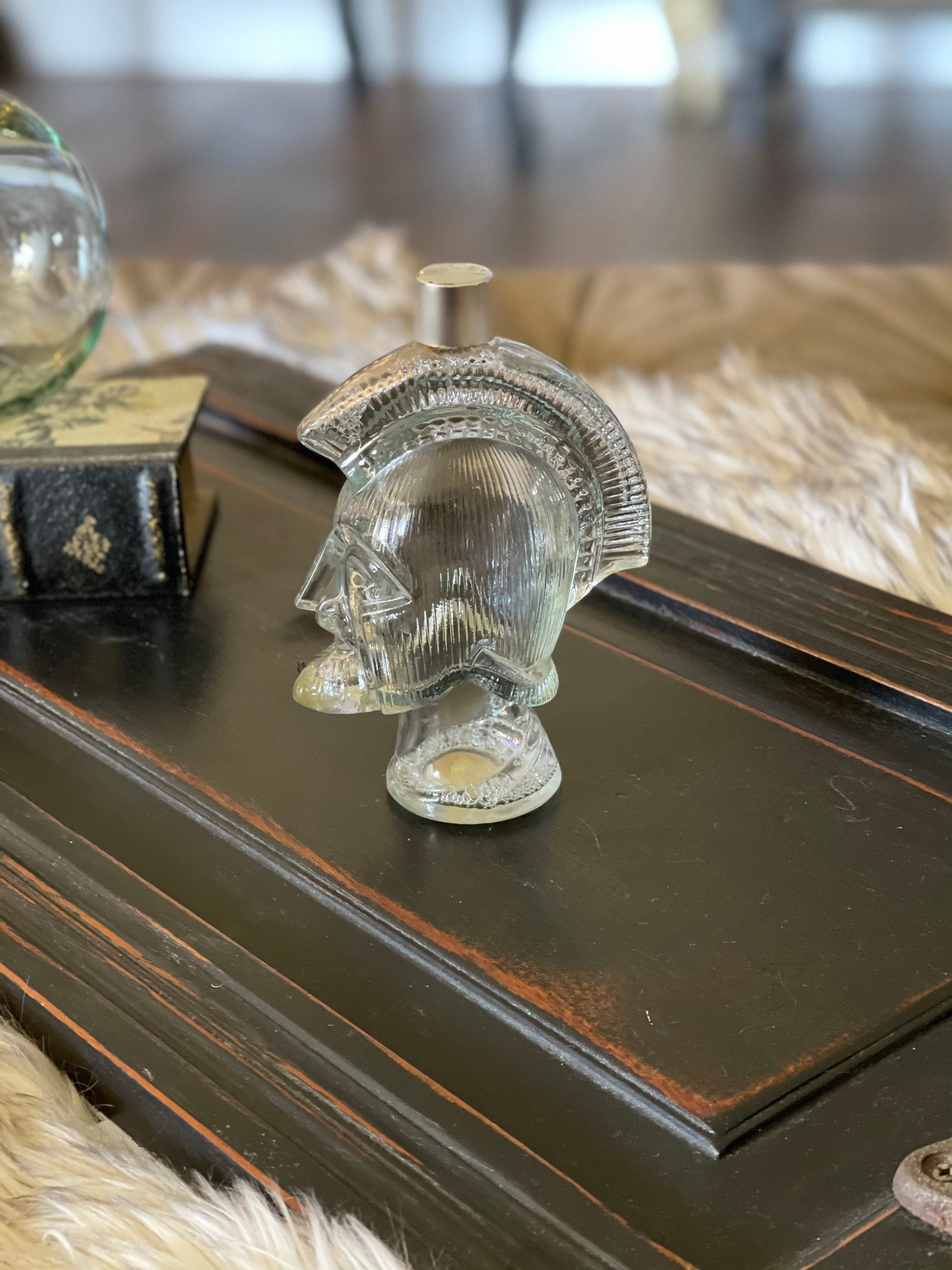 Vintage Cologne Trojan Head Glass Bottle - Etsy