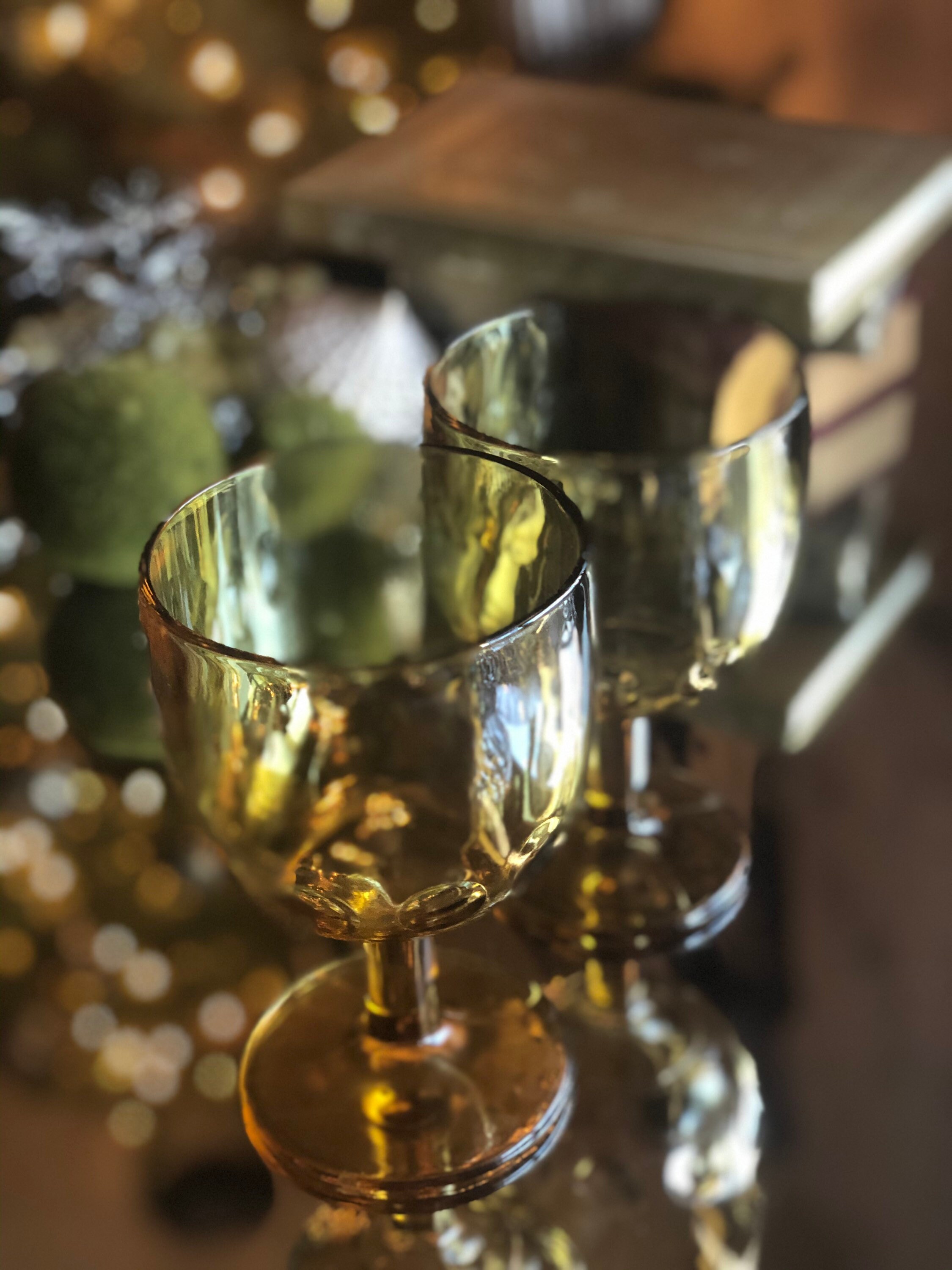 Pair of Large Amber Glass Goblets - Etsy