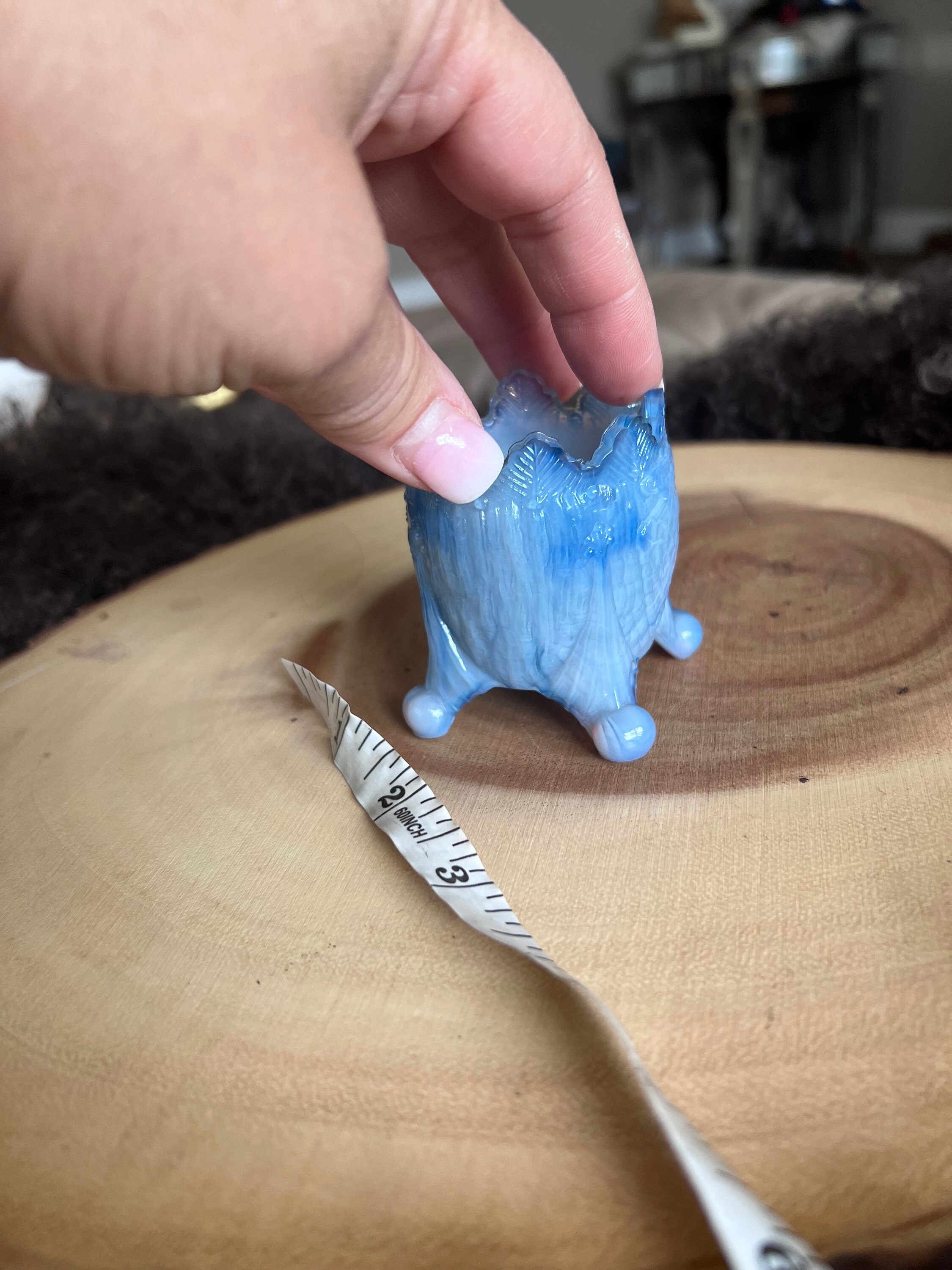 Vintage Old Sleepy Eye Blue Slag Glass Native American Arrowhead ...