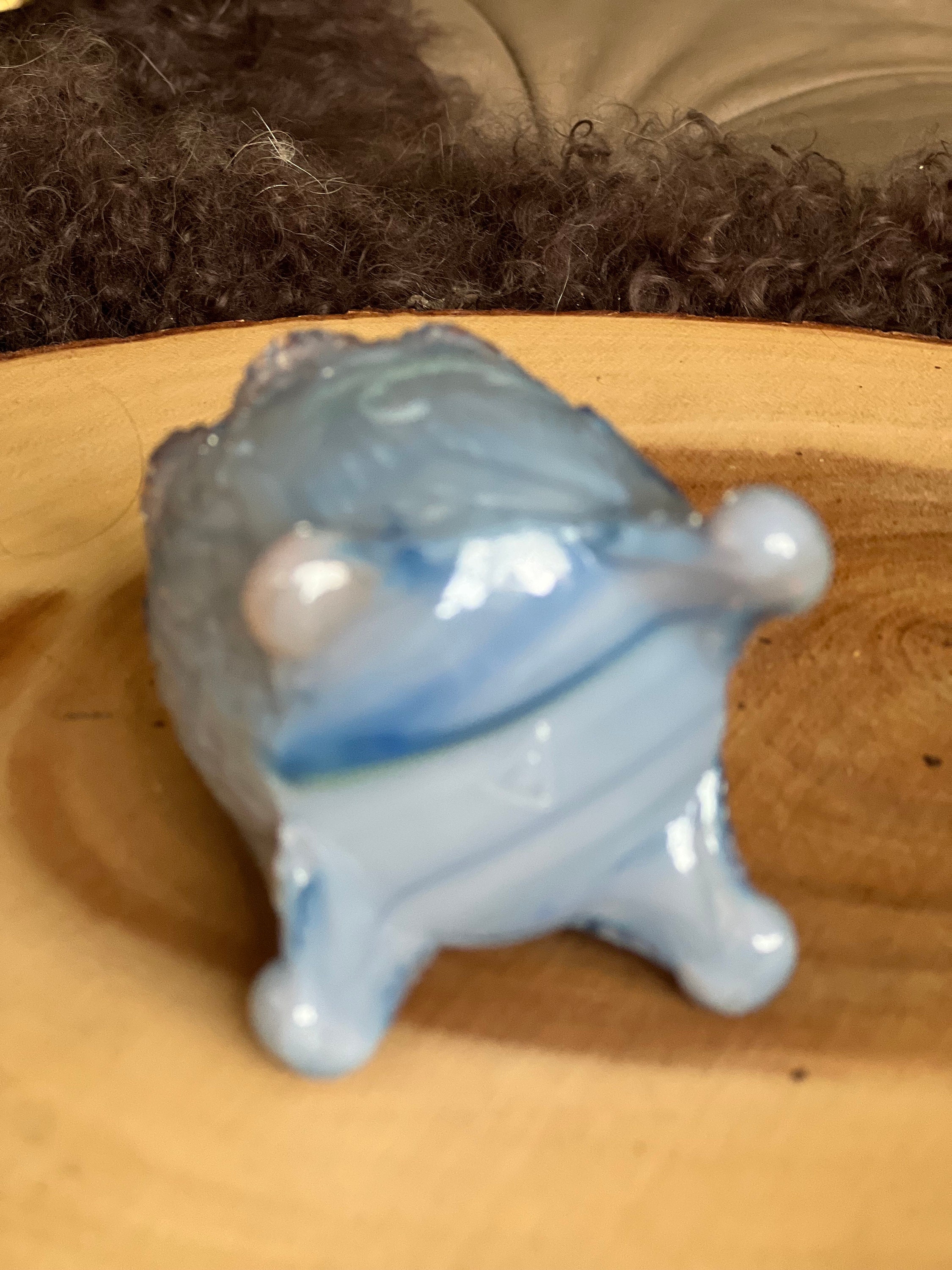 Vintage Old Sleepy Eye Blue Slag Glass Native American Arrowhead ...