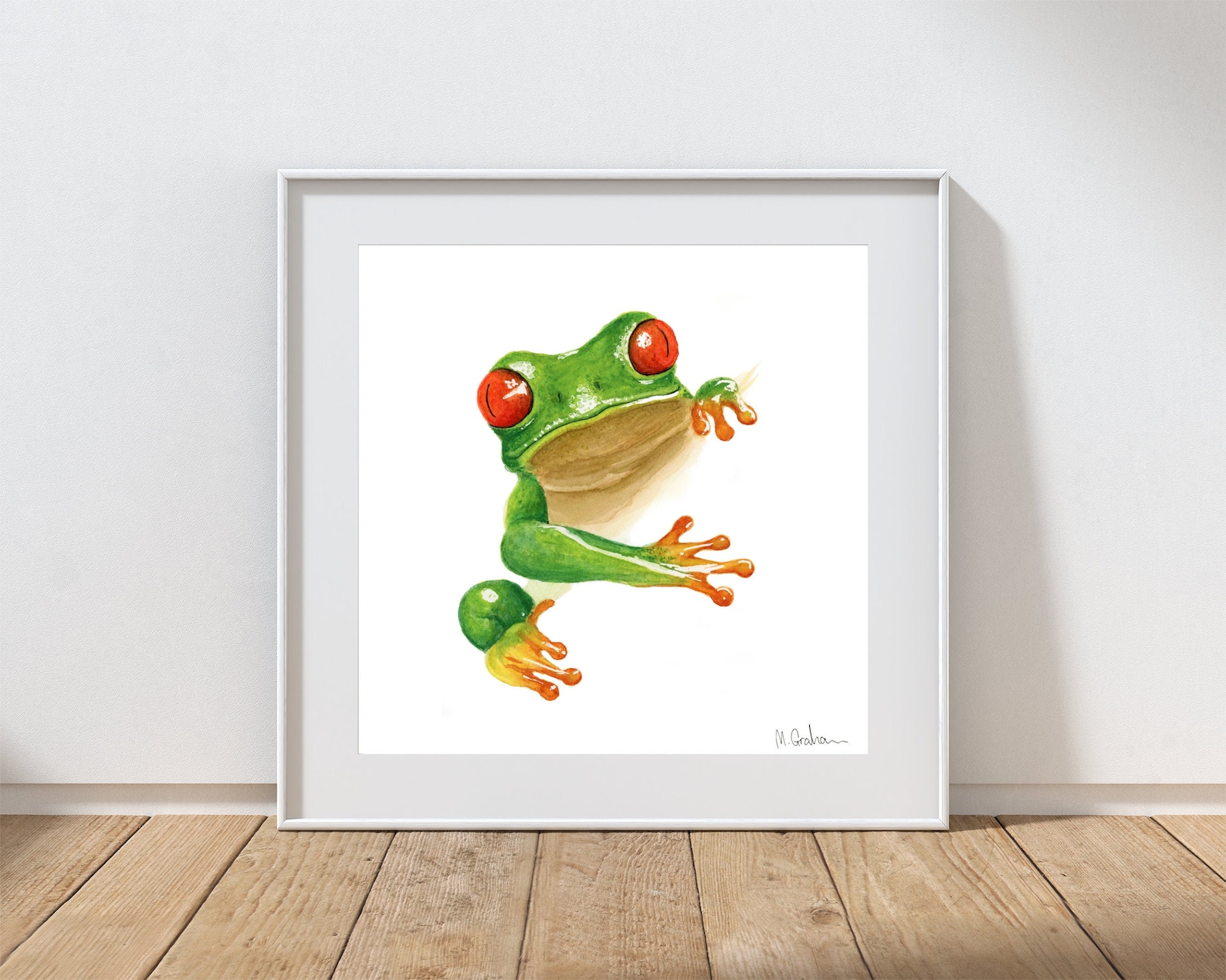 Frog Print of Watercolour Painting Treefrog Art Frog Gallery Wall ...
