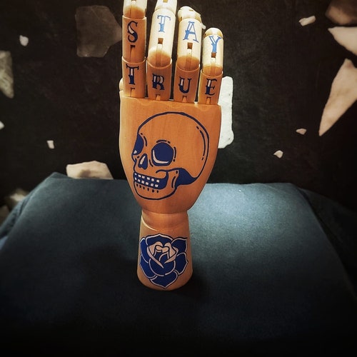 Articulated Wooden Hand palmistry Tat-a-hand Tattoo Art - Etsy