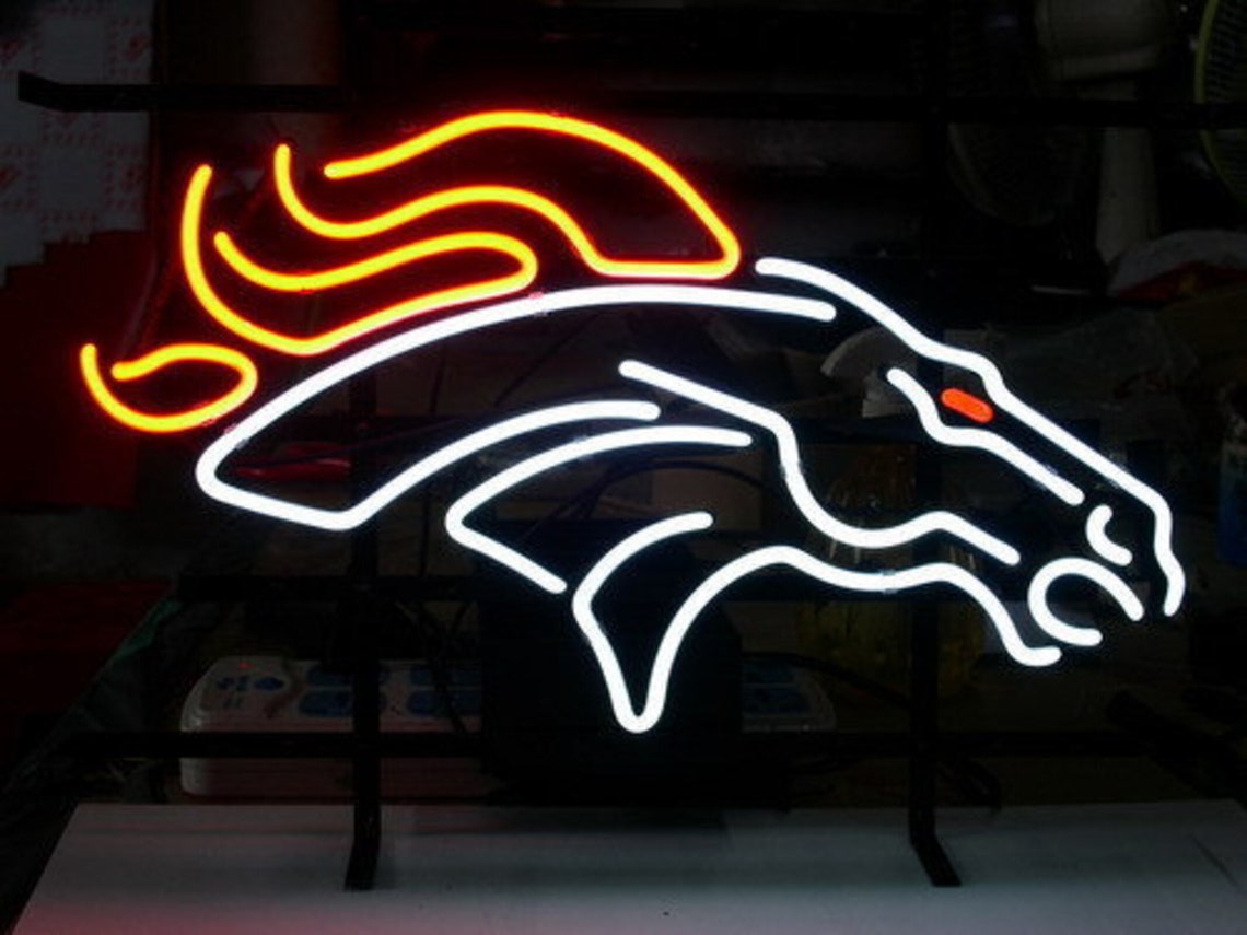 Denver Broncos Football Sport Custom Neon Sign Man Cave Personalized ...