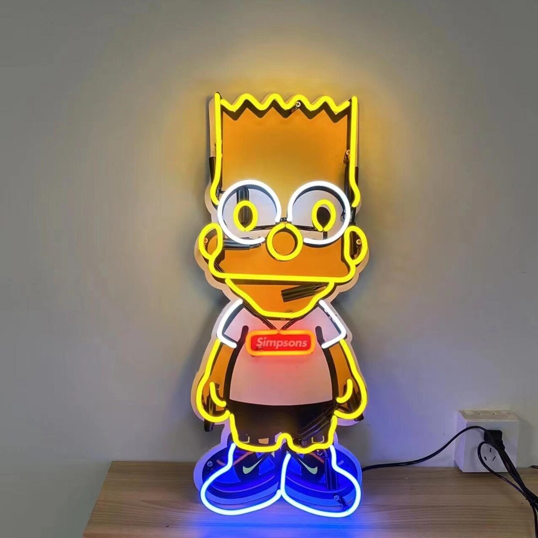 Custom Neon Sign Bart Simpson Real Glass High Quality Handmade Neon ...