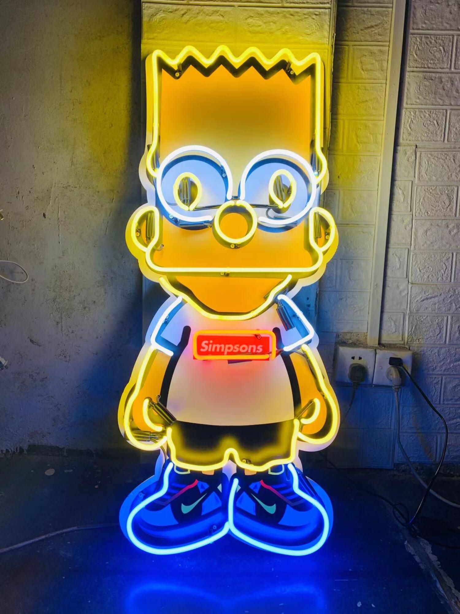 Custom Neon Sign Bart Simpson Real Glass High Quality Handmade Neon ...
