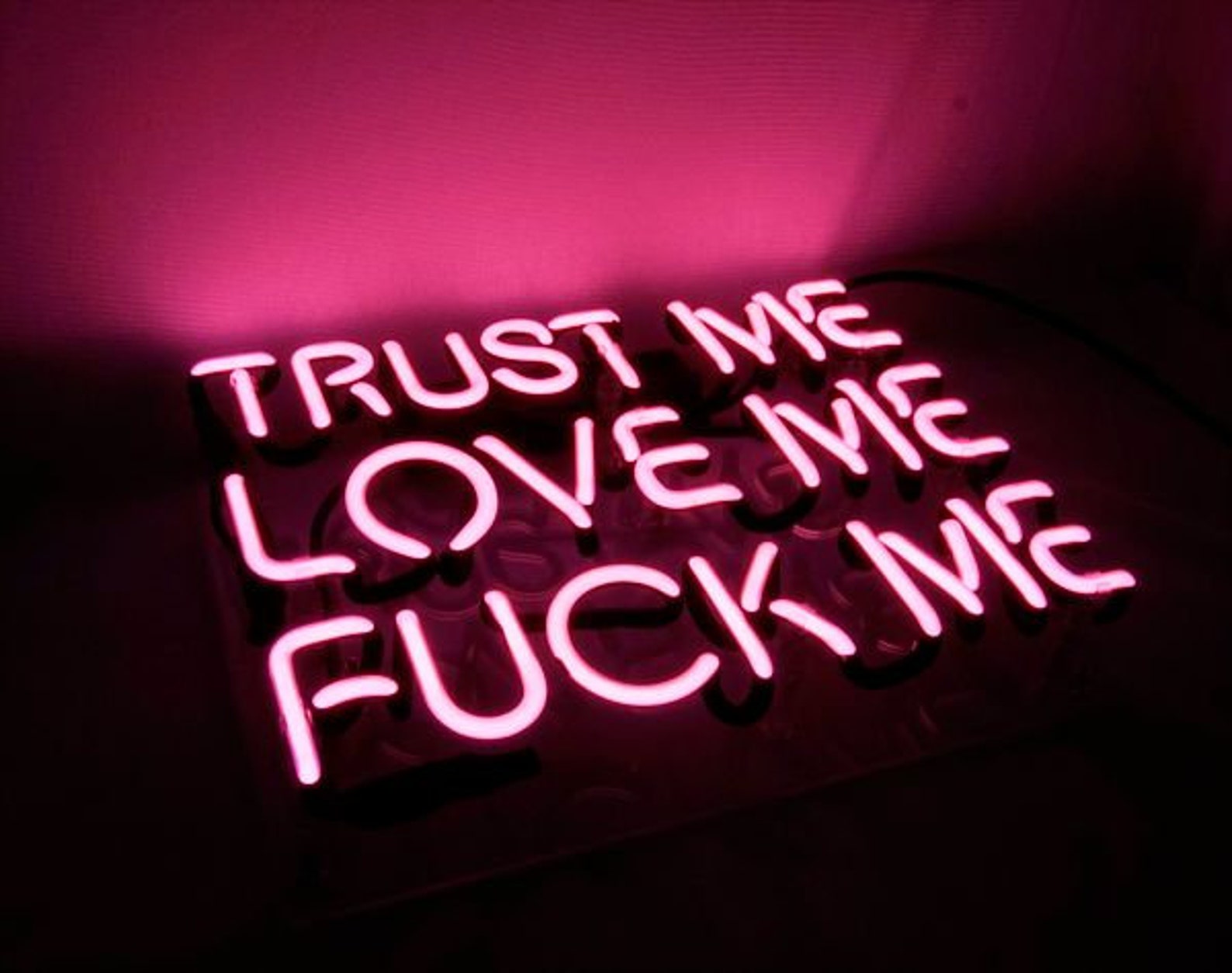 Wedding Art Trust Me Love Me F*ck Me Personalized Neon Sign Love Neon ...