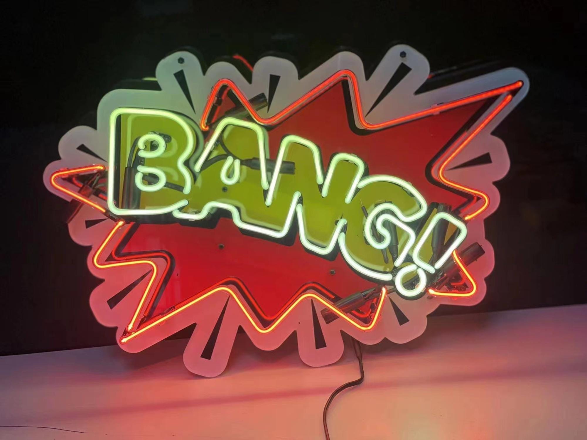 Handmade Neon Sign Glow-neon Bang Comics Real Glass Tube Art Neon Light ...