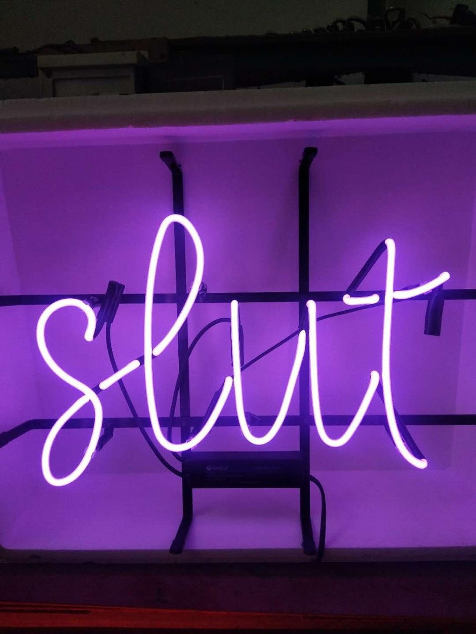 Real Glass Neon Sign Slut Personalized Sign Wall Decor Neon Light Sign