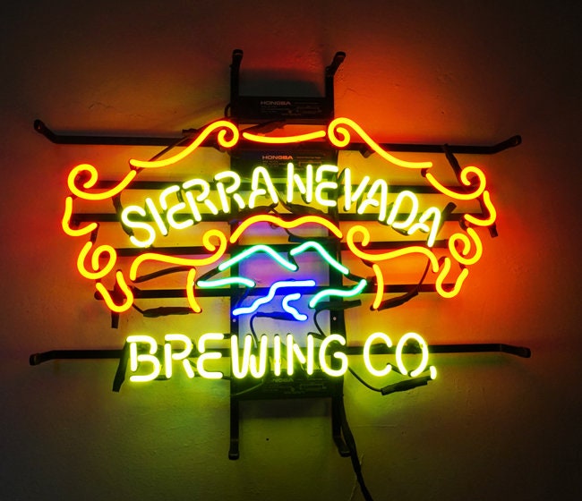 Real Glass Neon Sign Sierra Nevada Brewing Co. Man Cave Beer - Etsy