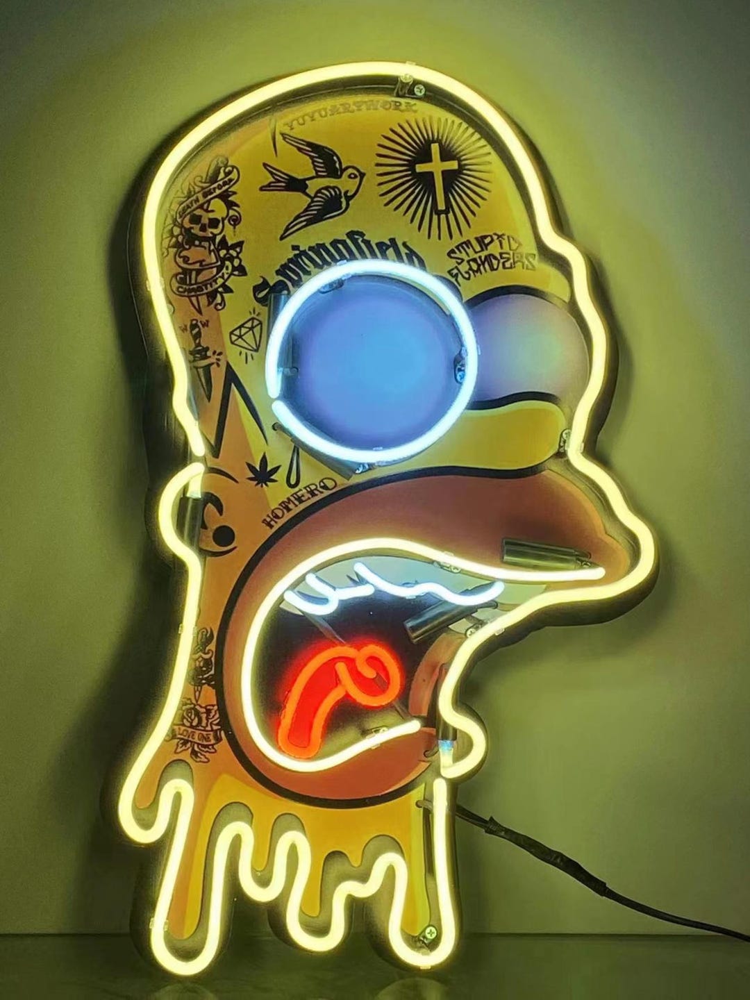 Custom Neon Sign Simpsons Iconic Cartoon Glass Tube Handmade Neon Light ...