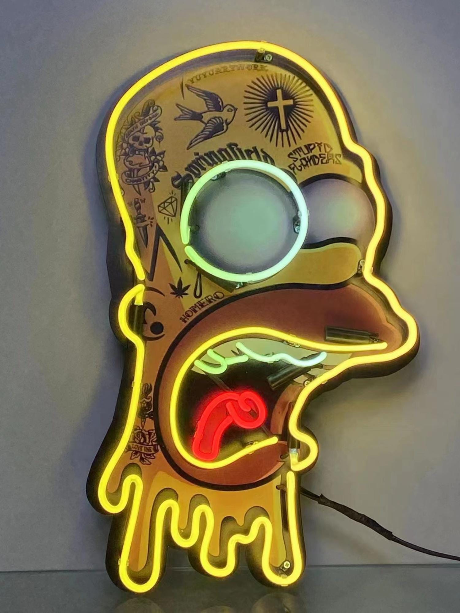 Custom Neon Sign Simpsons Iconic Cartoon Glass Tube Handmade Neon Light ...
