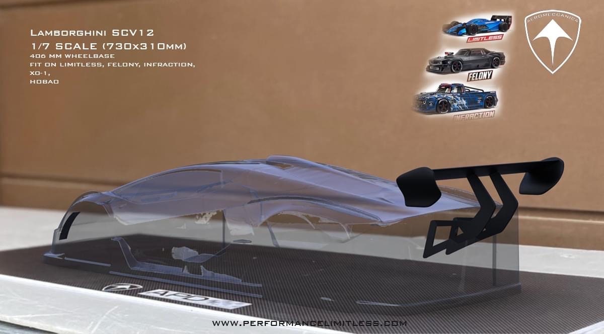 Lamborghini SCV 12 Essenza 1/7 ARRMA LIMITLESS Felony Traxxas Hobao - Etsy