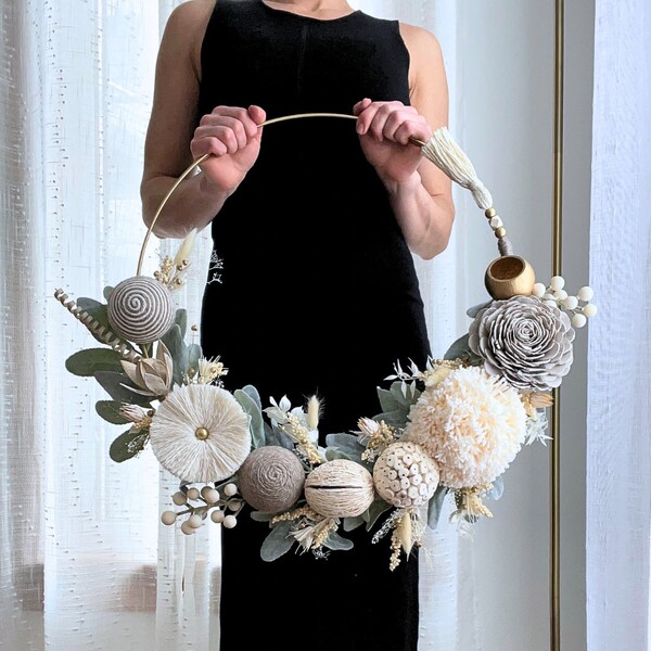 Wood Flower Wreath - Etsy