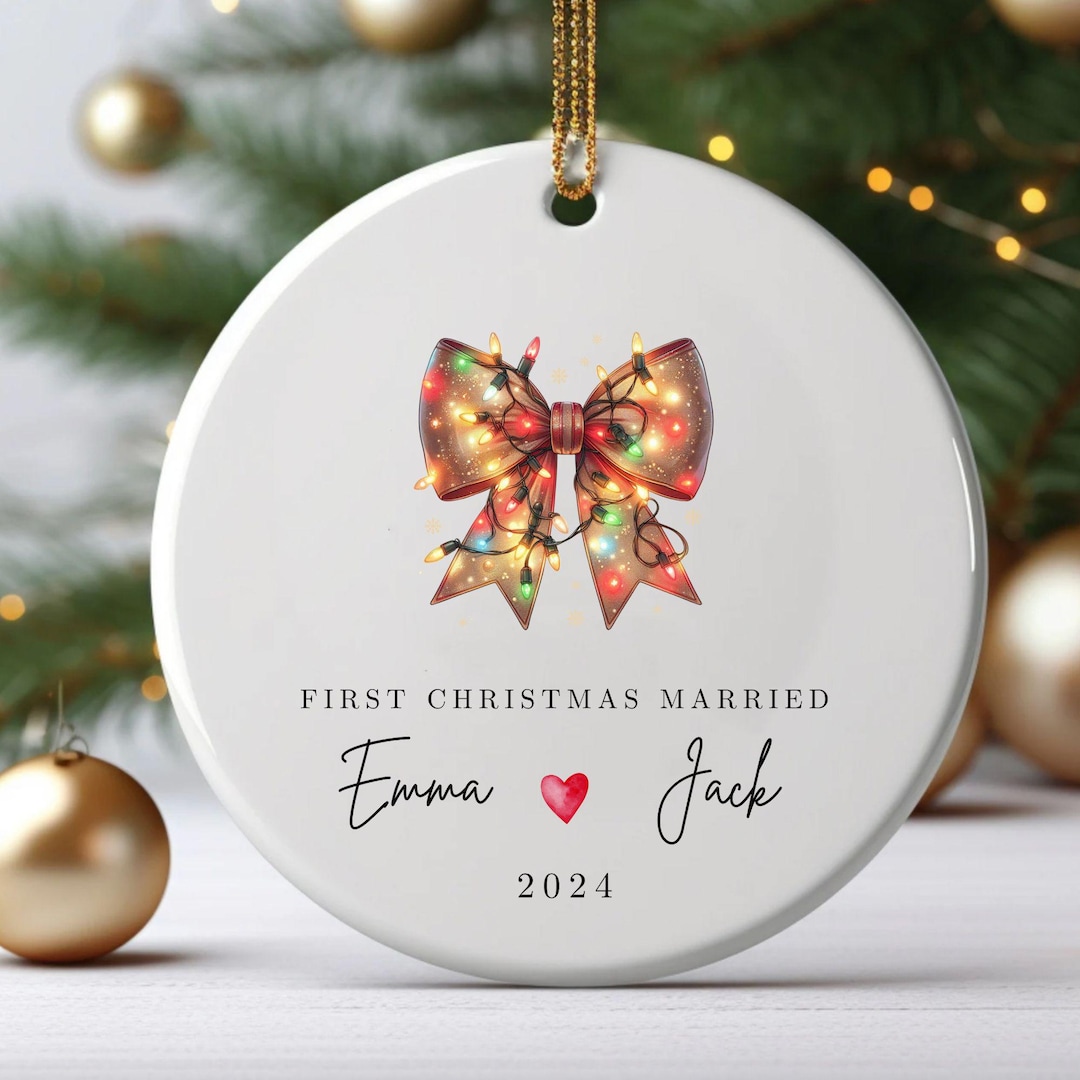 Personalized Ornament, Our First Christmas Married Ornament, Custom ...