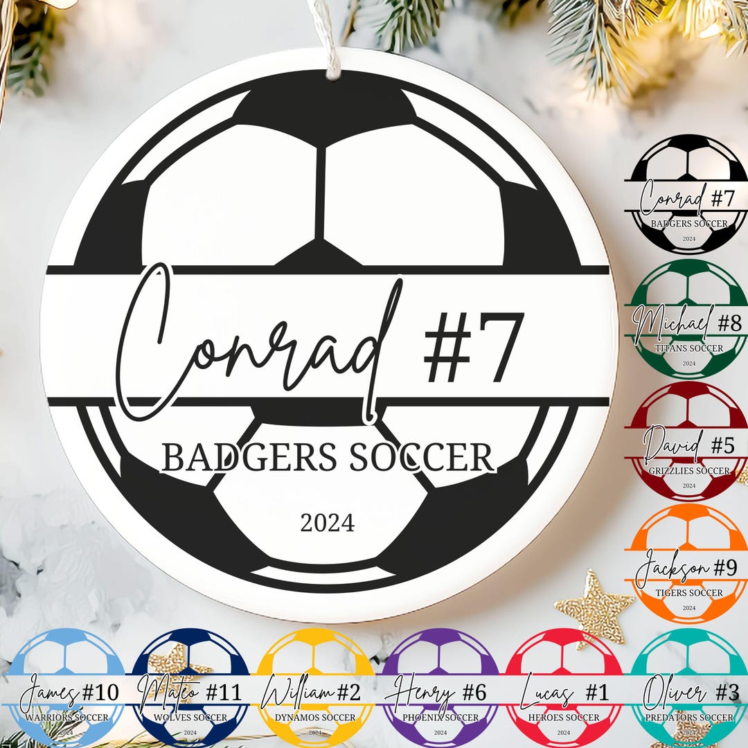 Soccer Boy Girl Ornament, Boy Girl Christmas Ornament, Kids Football ...