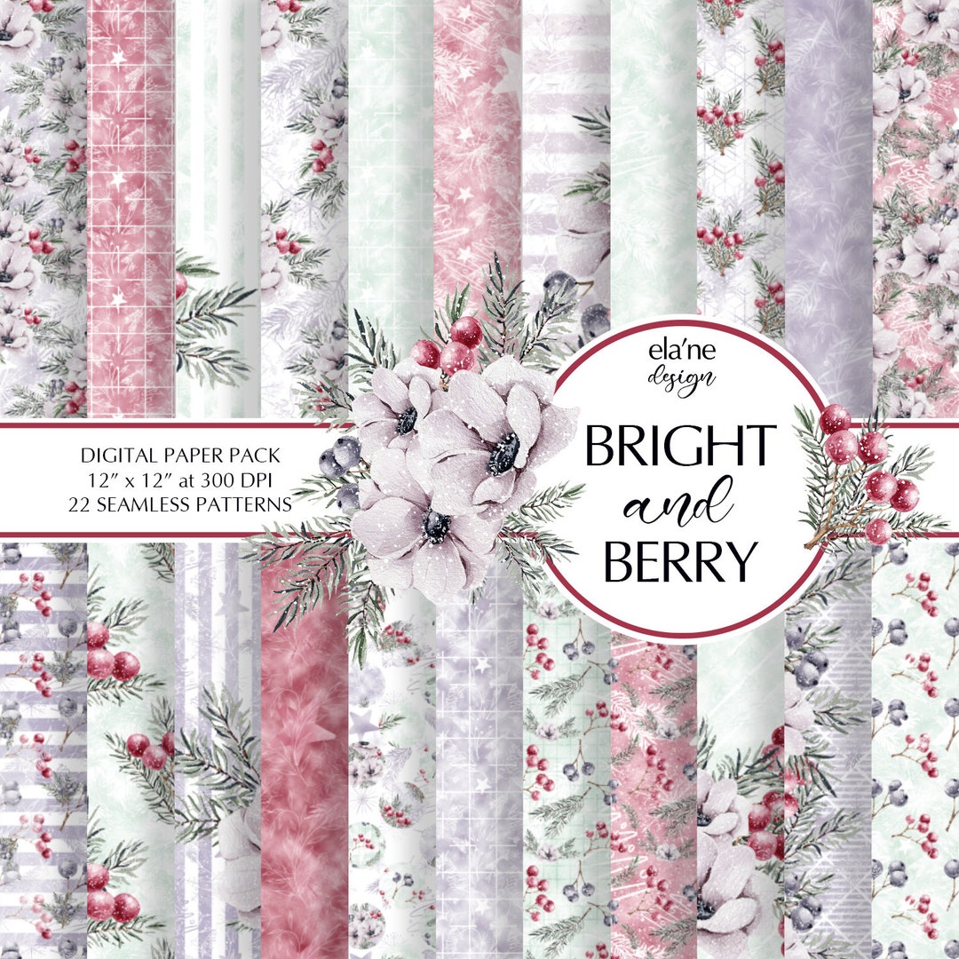 Pastel Christmas Digital Paper, Winter Seamless File, Christmas ...