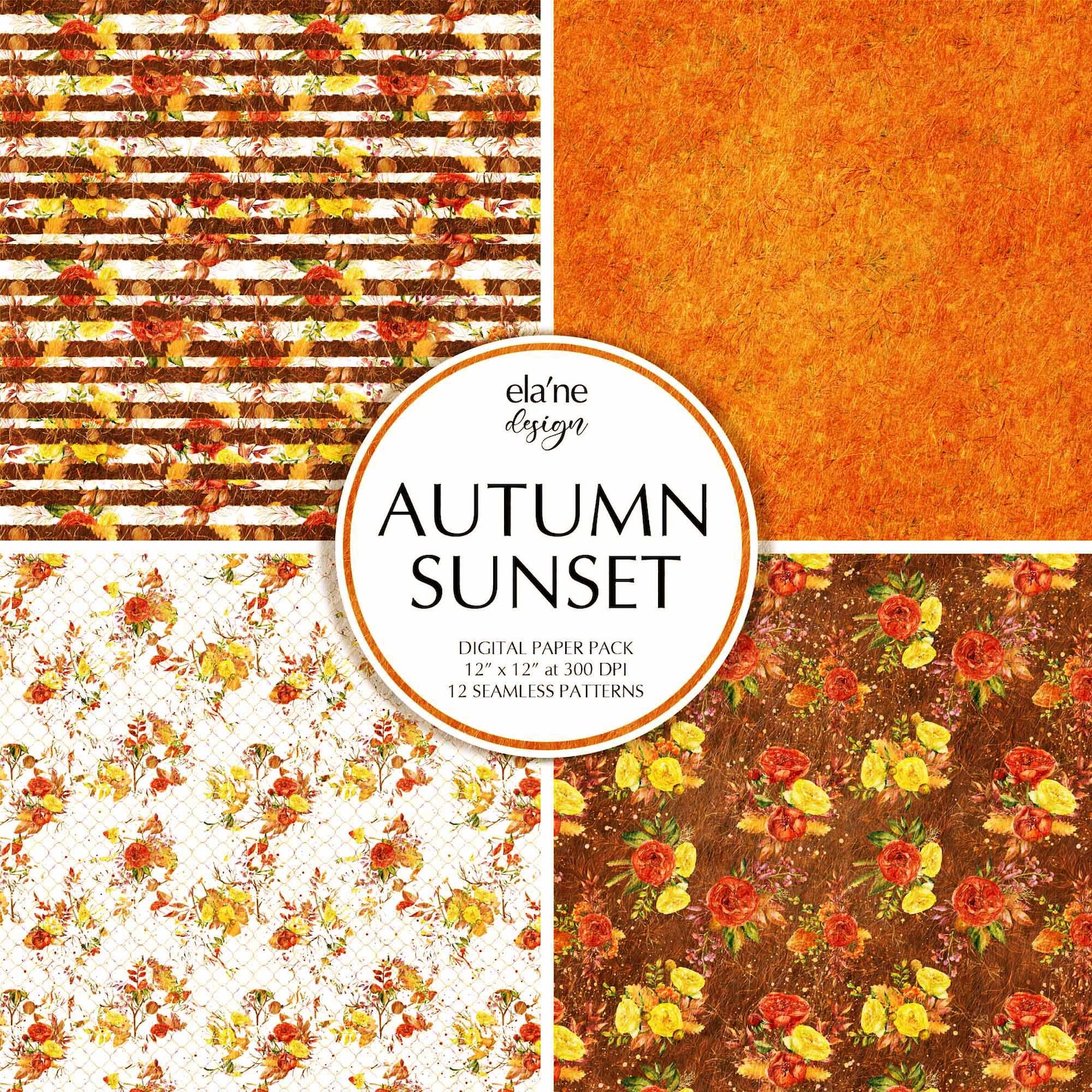 Fall Digital Paper Autumn Scrapbook Paper Watercolor Fall - Etsy