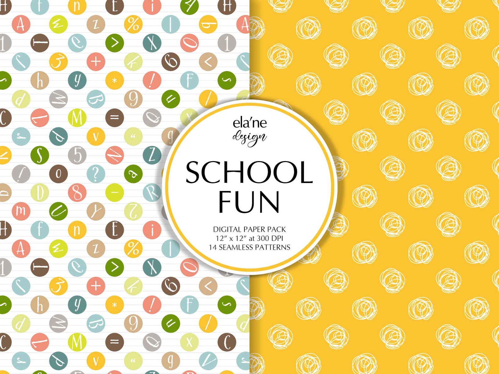 School Digital Paper School Seamless File Alphabet Pattern - Etsy