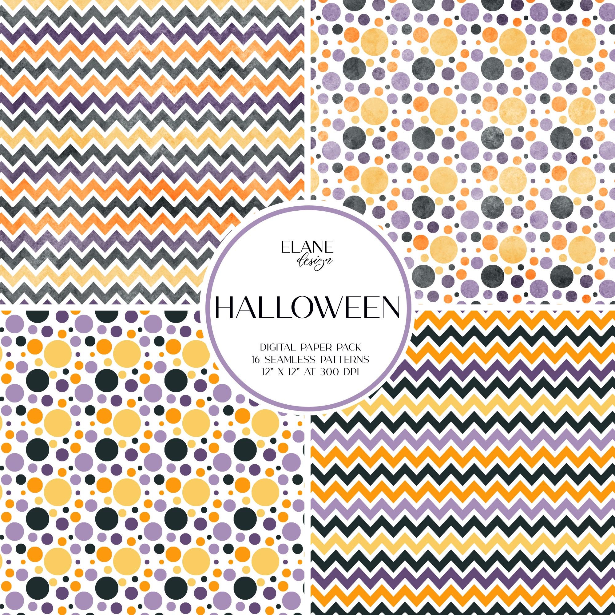Halloween Digital Paper, Orange and Black Digital Background, Halloween ...