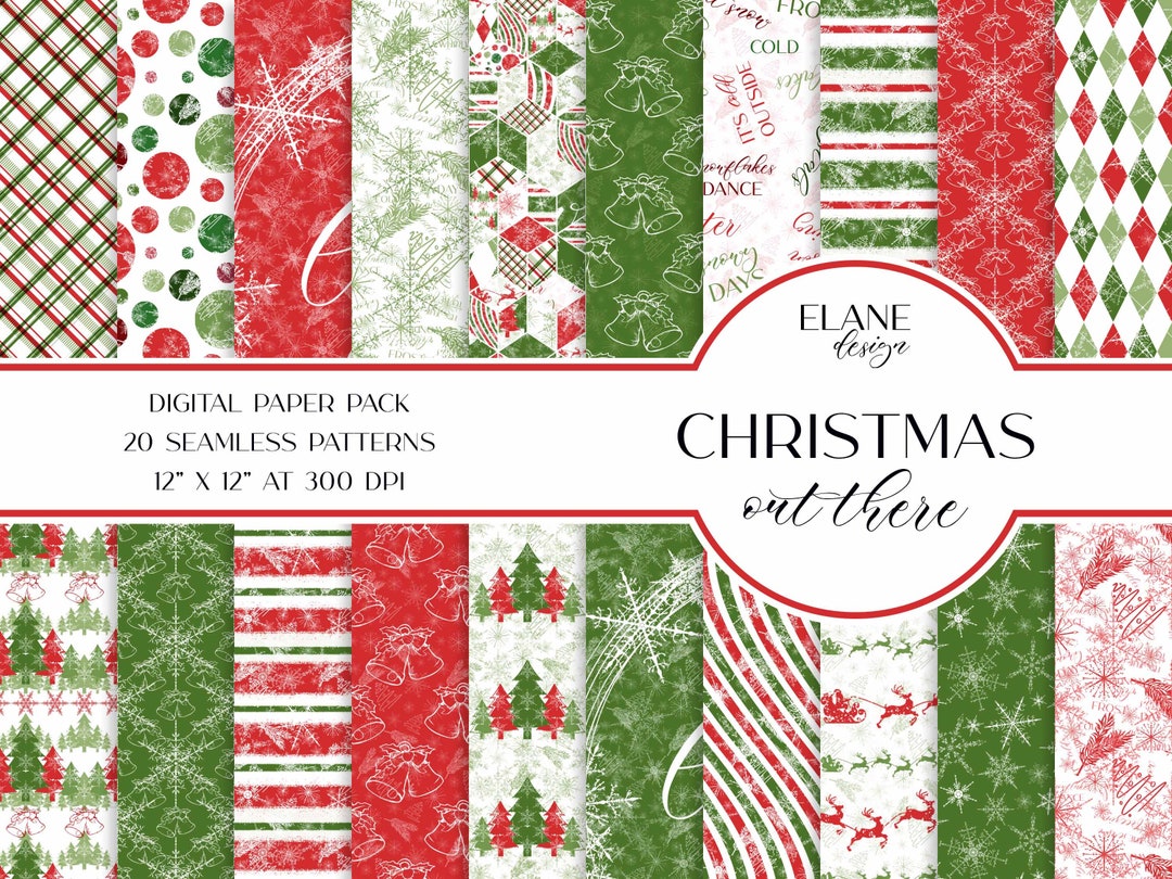 Christmas Digital Paper Winter Seamless Pattern Snowflake - Etsy