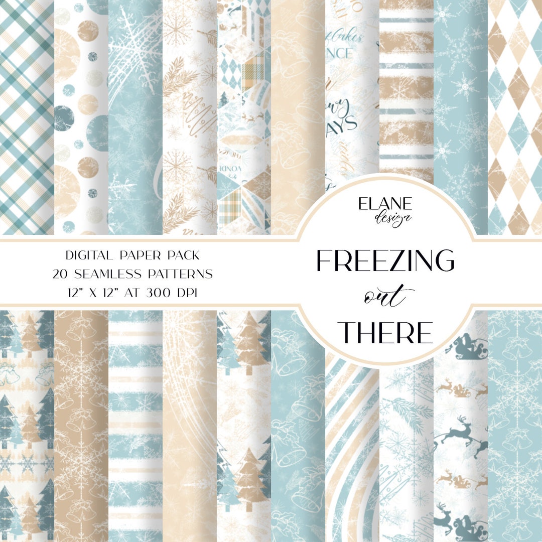 Winter Digital Paper, Snowflake Seamless File, Winter Scrapbook Kit ...